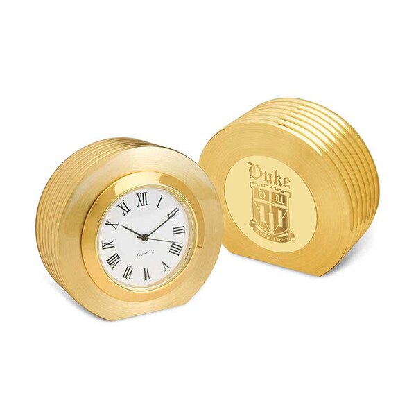 Duke® Presidential II Desk Clock in gold plated case with etched gold ...