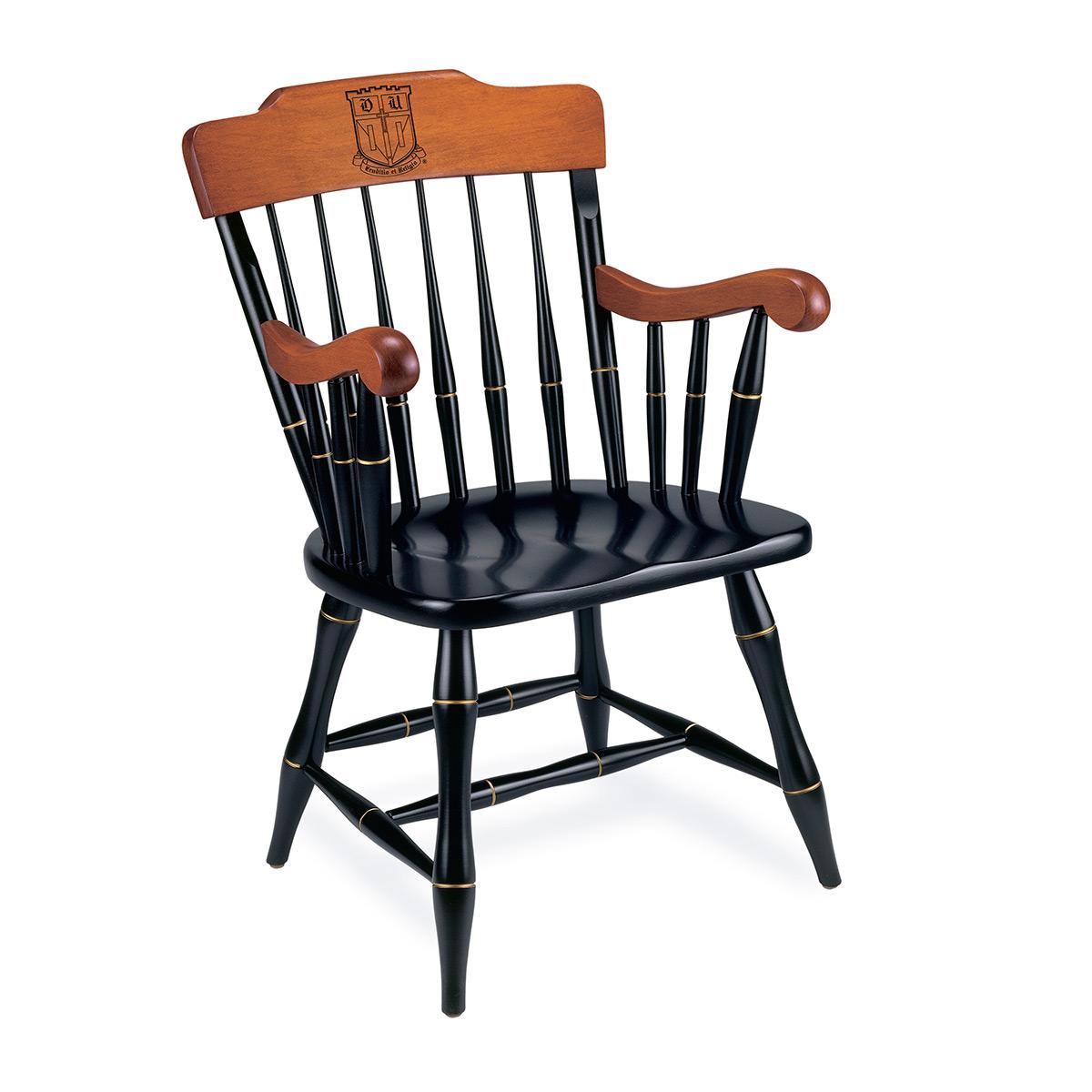 Cherry Accent Engraved Captain's Chair | Duke Stores